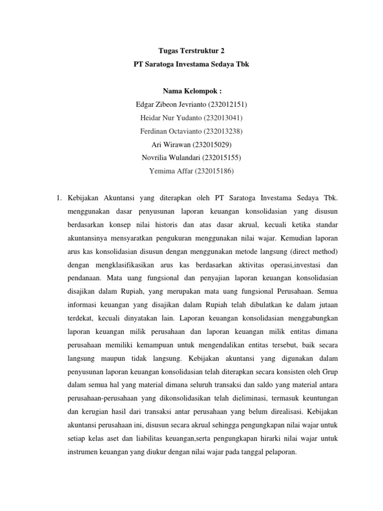 ALK - Tugas Terstruktur 2 - Kelompok 1 | PDF