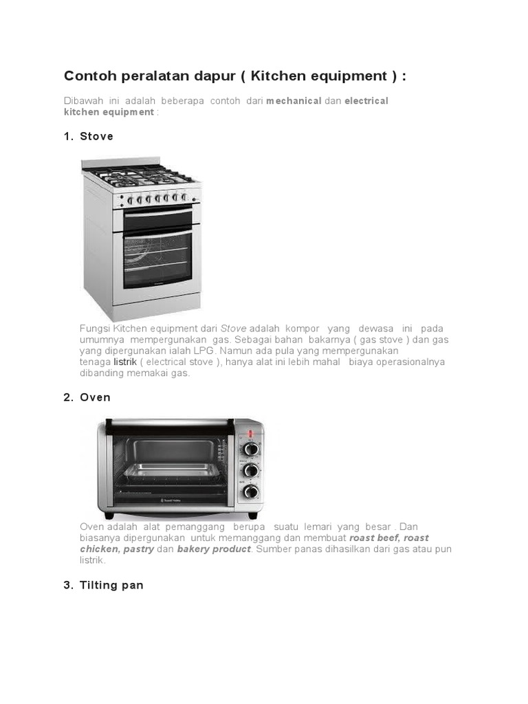 Contoh Peralatan Dapur | PDF