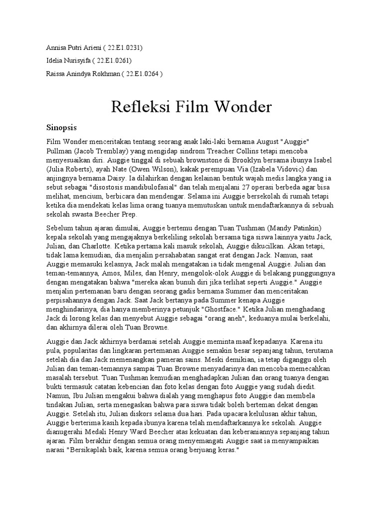 Film Wonder | PDF