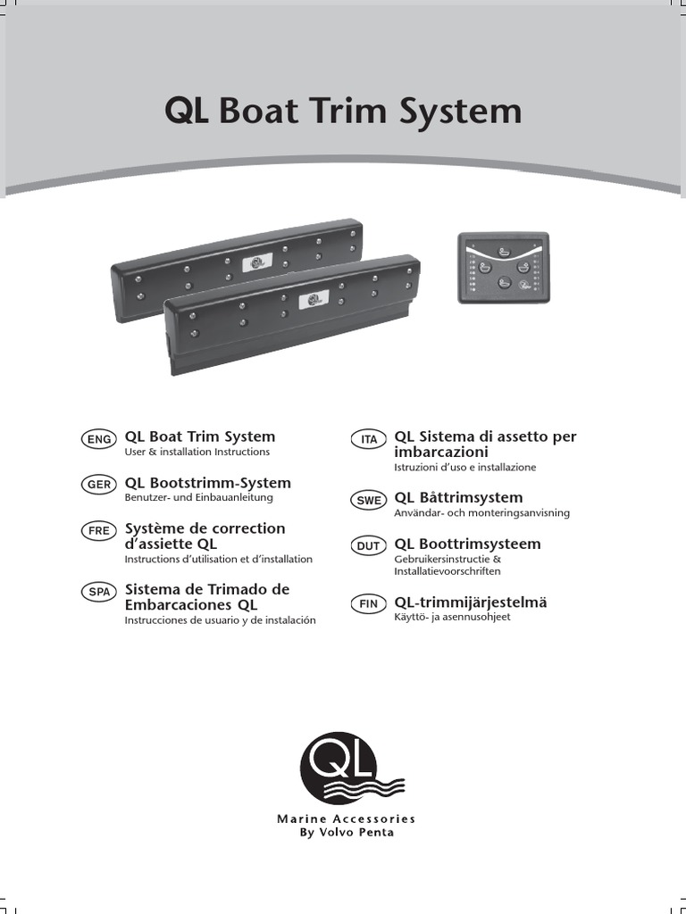 QL Boat Trim System QL Sistema Di Assetto Per Imbarcazioni | PDF