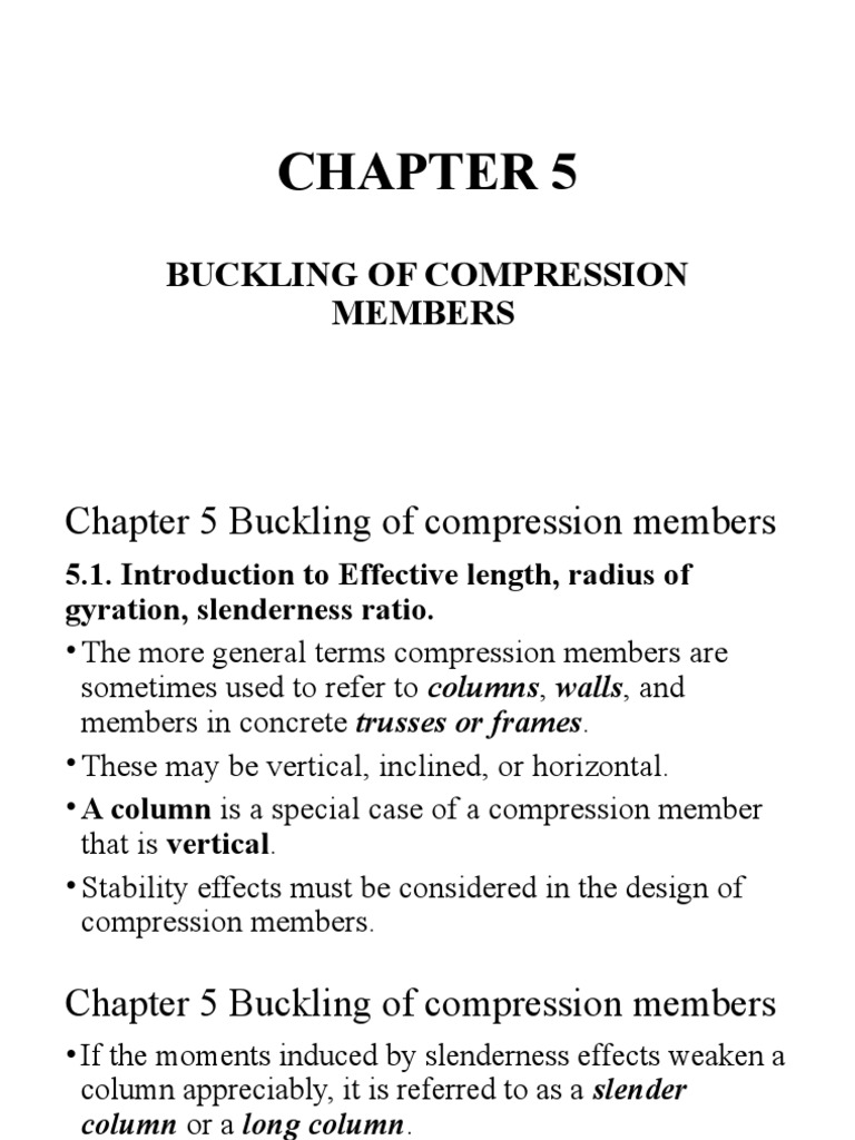 Buckling of Compression Members Explained | PDF | Buckling | Column