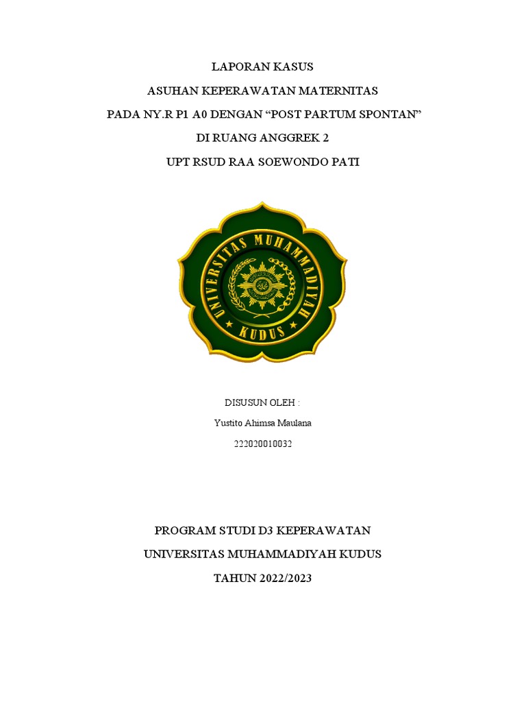 Asuhan Keperawatan Pasca Persalinan Spontan | PDF