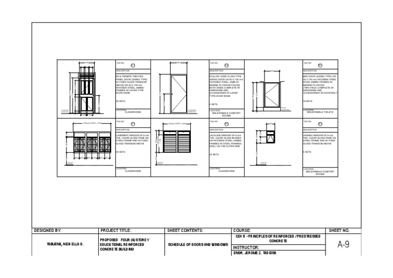 Schedule of Doors and Windows-Layout1 | PDF | Window | Door