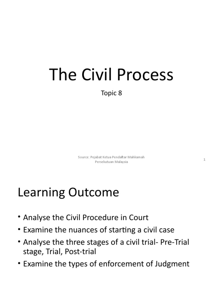 Civil Process (Brief) | PDF | Judgment (Law) | Lawsuit