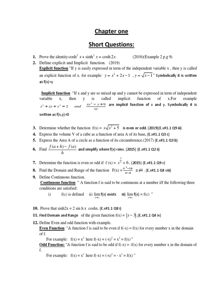 Chapter 1 Inter Part II | PDF | Function (Mathematics) | Elementary Mathematics