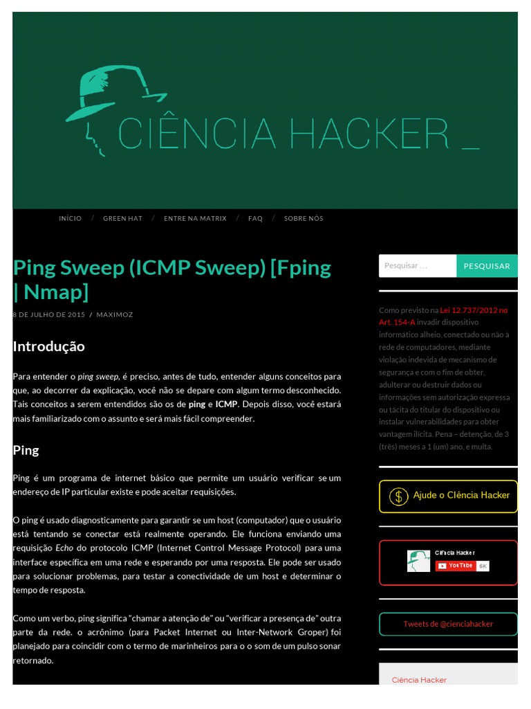 Guia de Ping Sweep com Fping e Nmap | PDF | Protocolos da internet ...