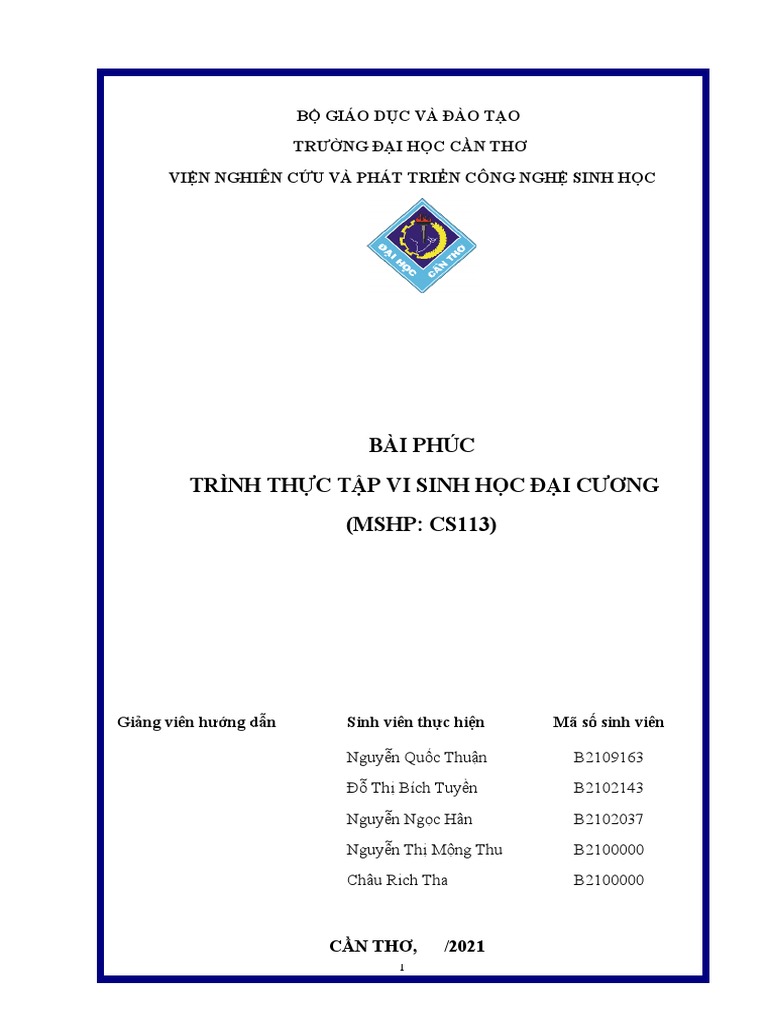 Phúc trình vi sinh học | PDF