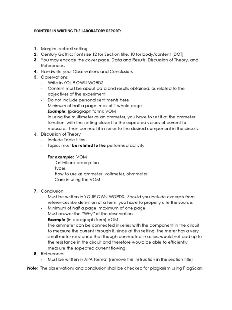 Example: (Paragraph Form) : VOM | PDF