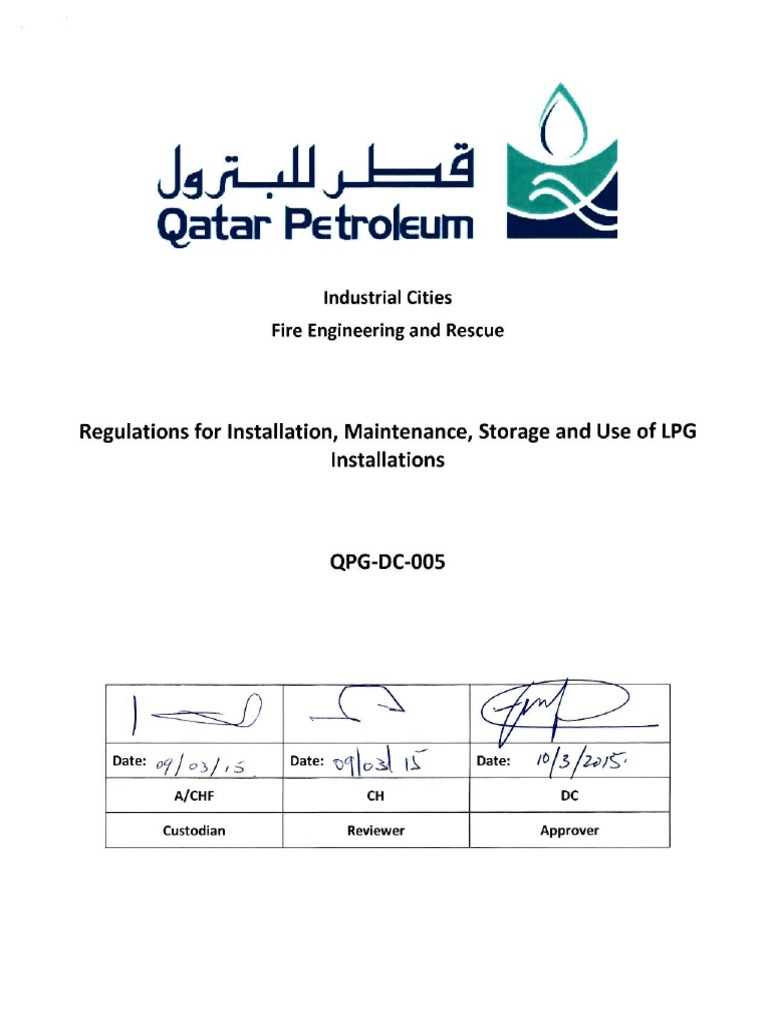 QP Regulations For LPG System | PDF