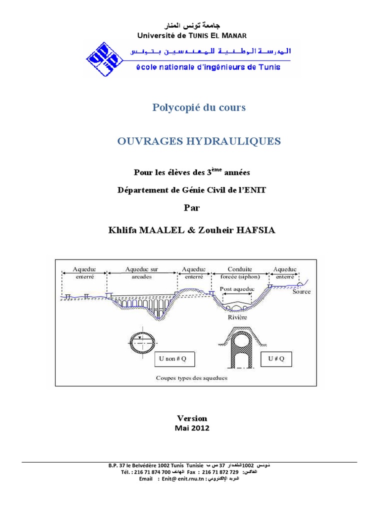 Cours d'Ouvrages Hydrauliques ENIT | PDF