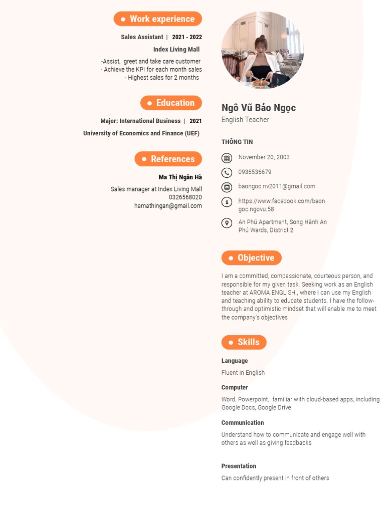 Ngo Vu Bao Ngoc TopCV - VN 220922.203039 | PDF | Linguistics | Human Communication