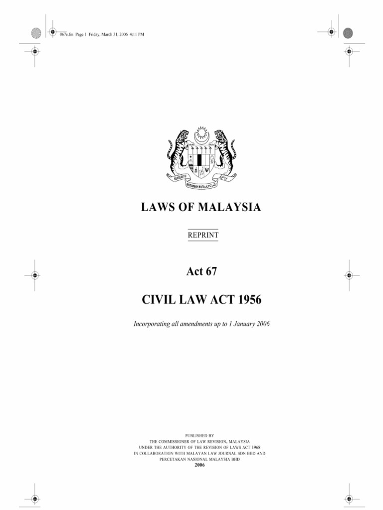 Civil Law Act 1956 | PDF