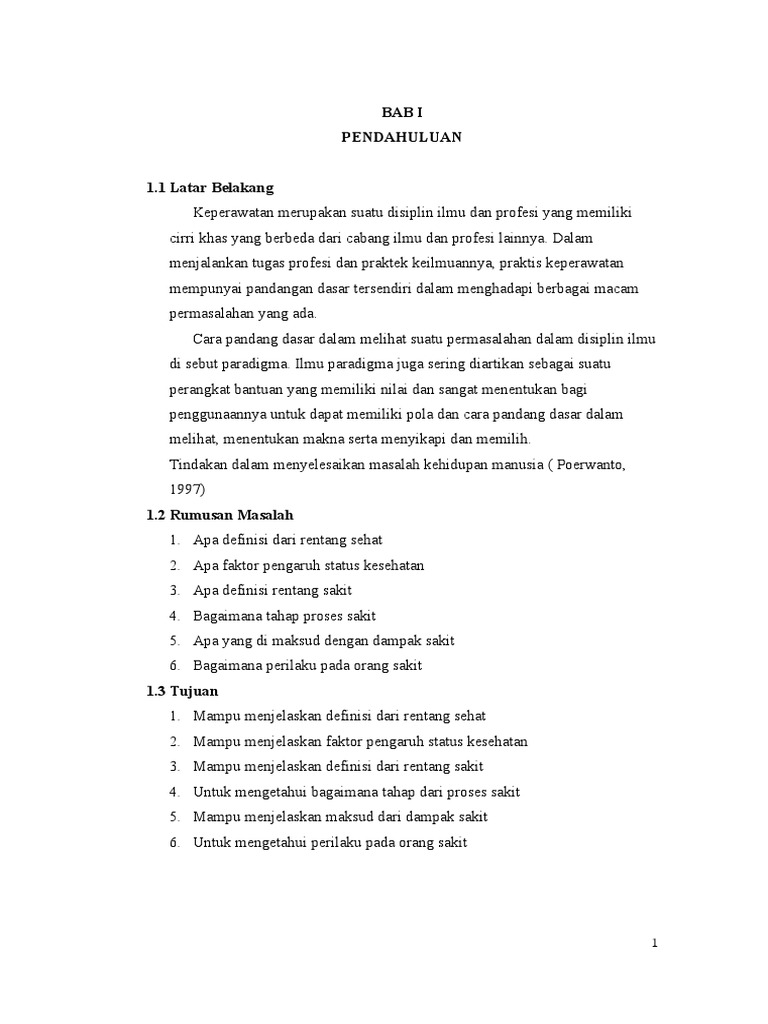 Paradigma Sehat-Sakit dalam Keperawatan | PDF