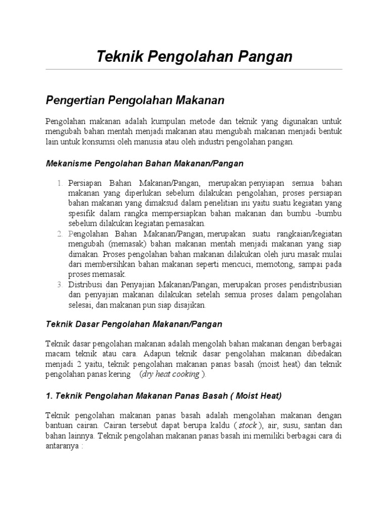 Materi Teknik Pengolahan | PDF