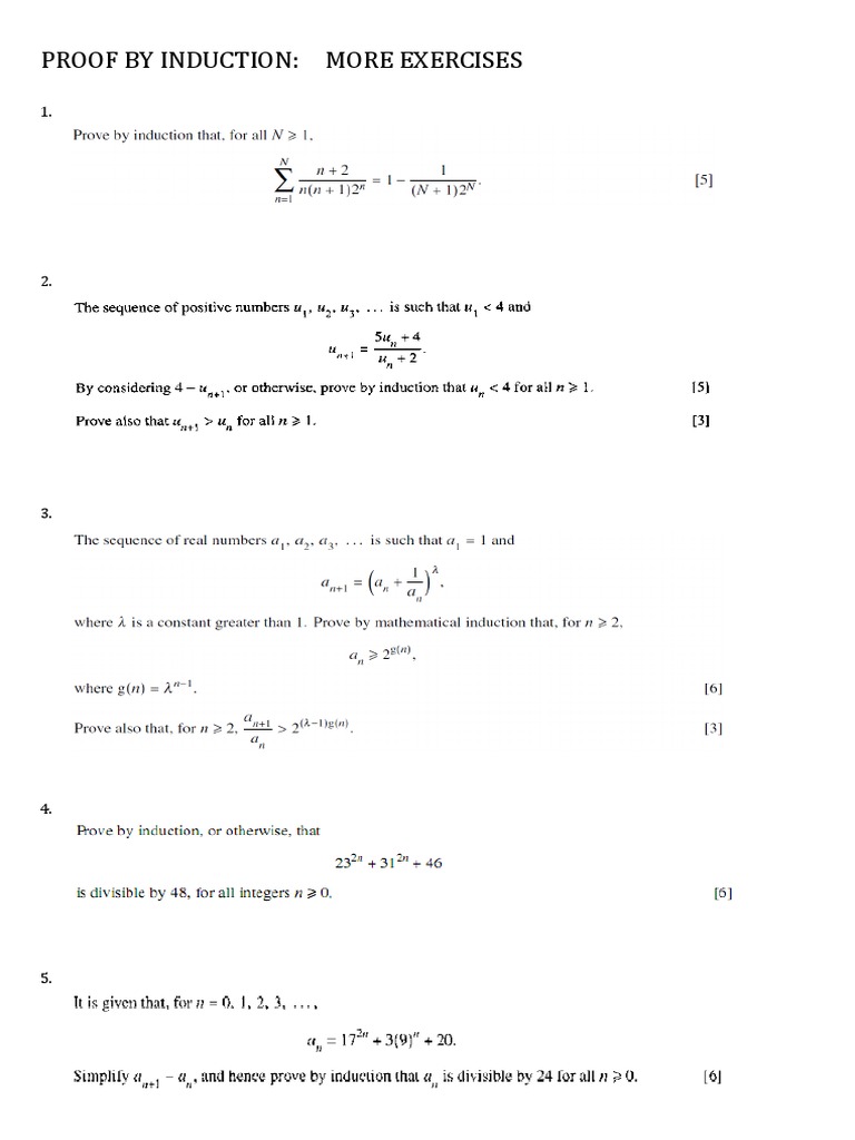 Proof by Induction - More Exercises | PDF | Group Theory | Logical Consequence