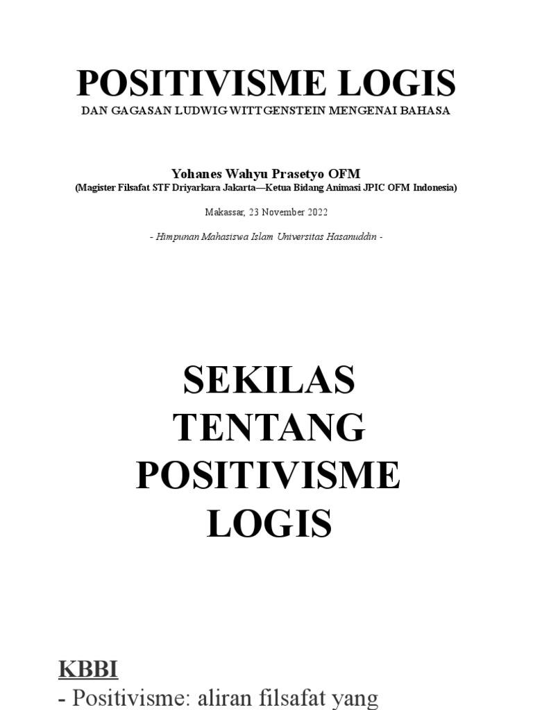 Positivisme Logis dan Wittgenstein | PDF | Filsafat