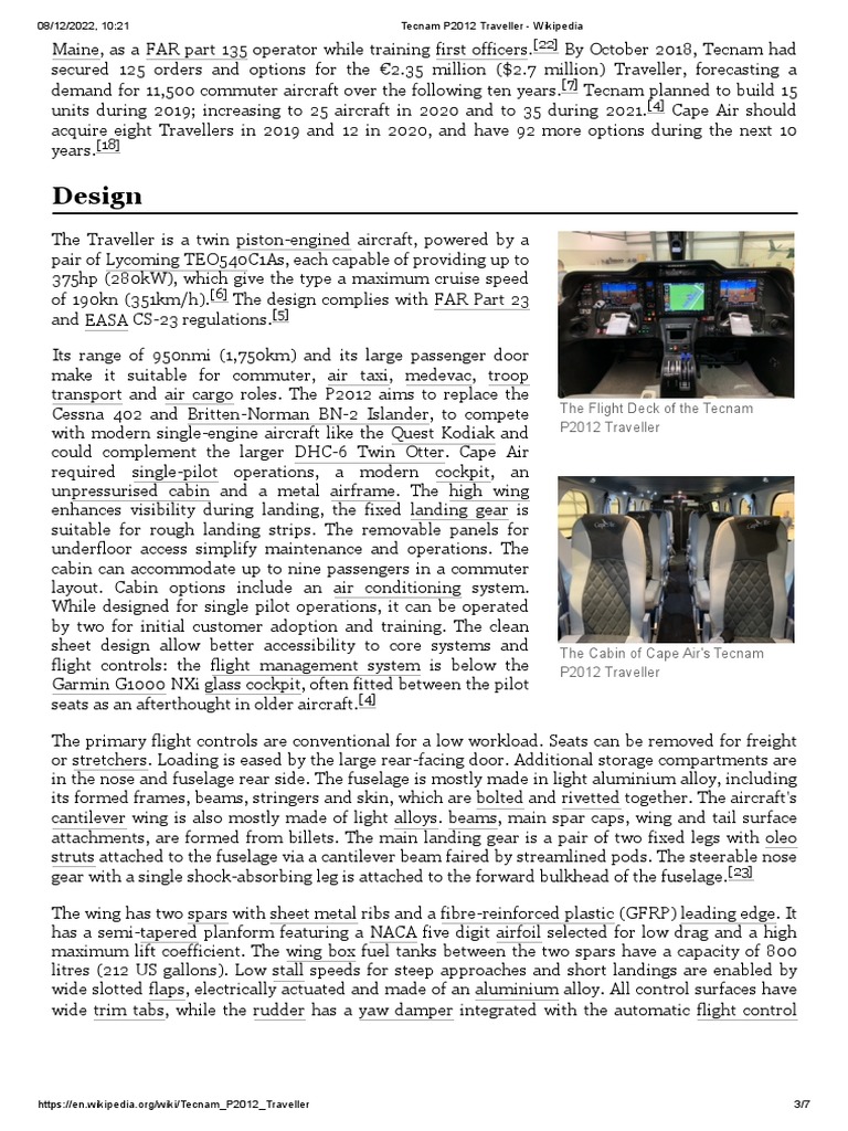 Tecnam P2012 Traveller Overview | PDF | Aircraft | Monoplane