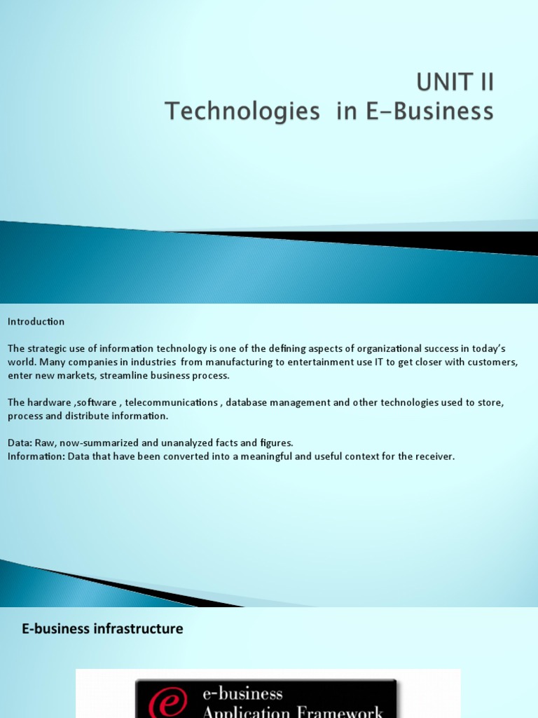 UNIT 2 Technologies in E-Business | PDF