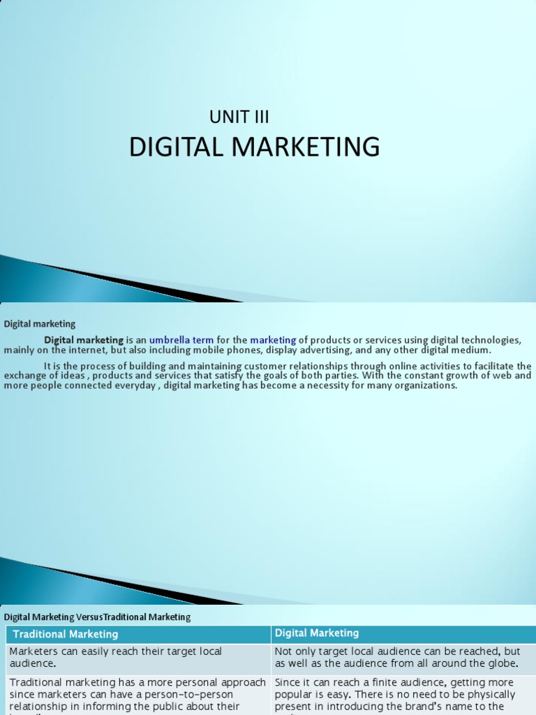Digital Marketing | PDF | Digital Marketing | Customer Relationship Management