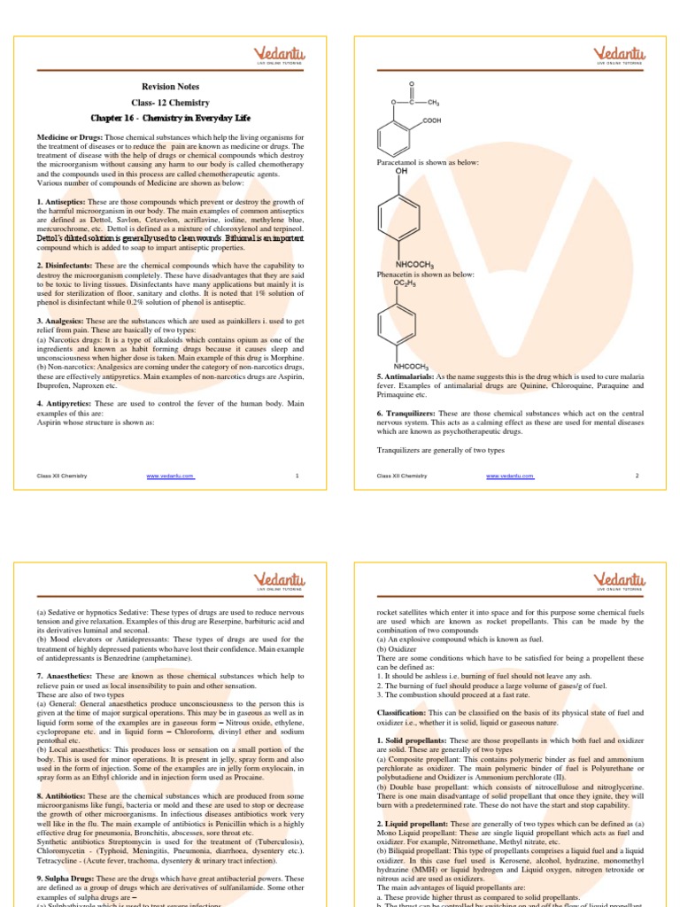 Revision Notes For Class 12 Chemistry Chapter 16 - Chemistry in ...