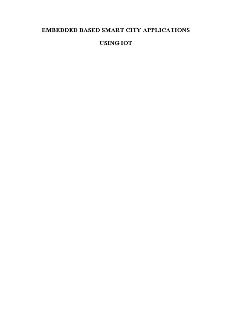 Embedded Based Smart City Applications Pdf Internet Of Things