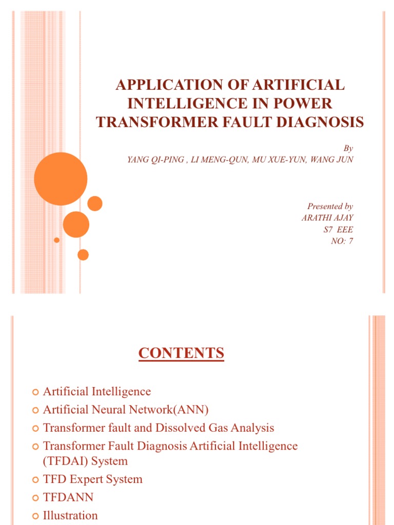 Application Of Artificial Intelligence In Power Transformer Fault Pdf
