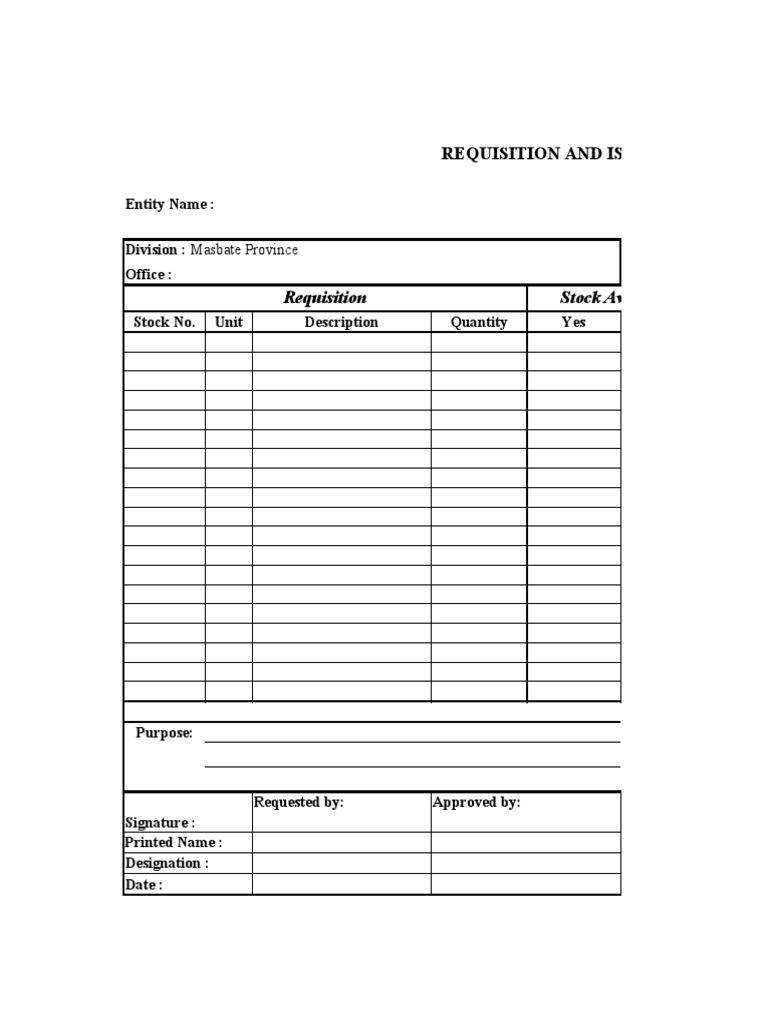 Requisition and Issue Slip | PDF