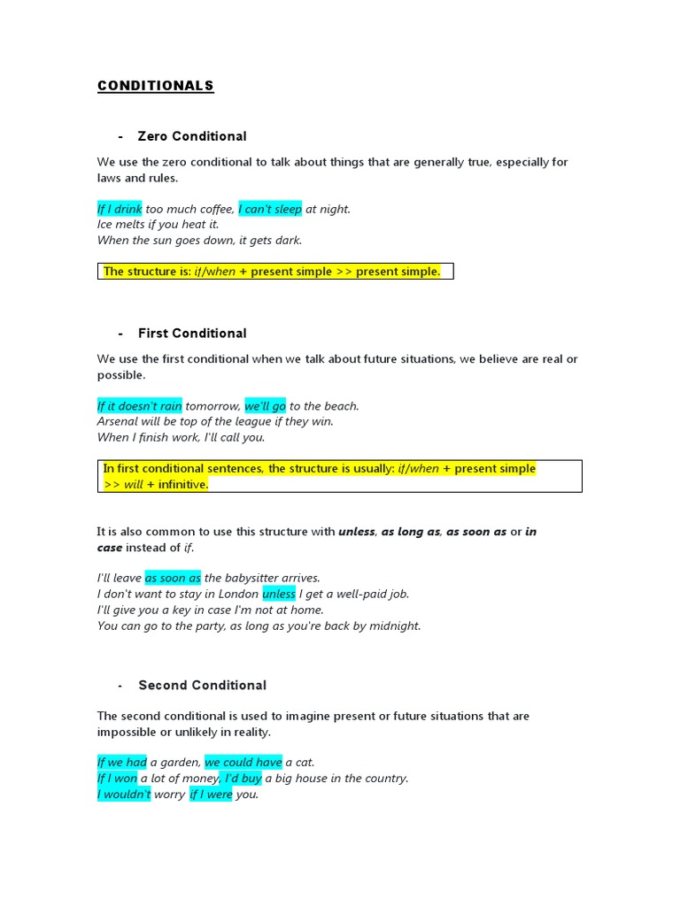 Conditionals | PDF | Language Mechanics | Grammar