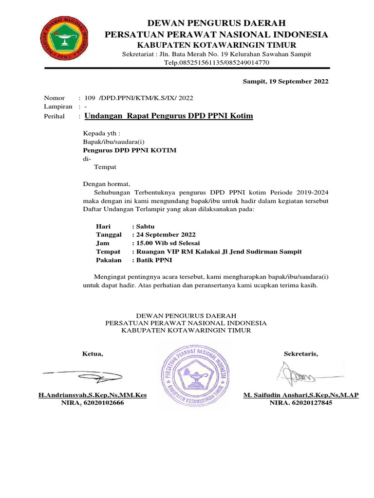 Undangan Rapat | PDF