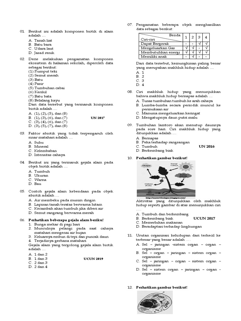 SOAL IPA BIOLOGI SMP Paket 2 | PDF