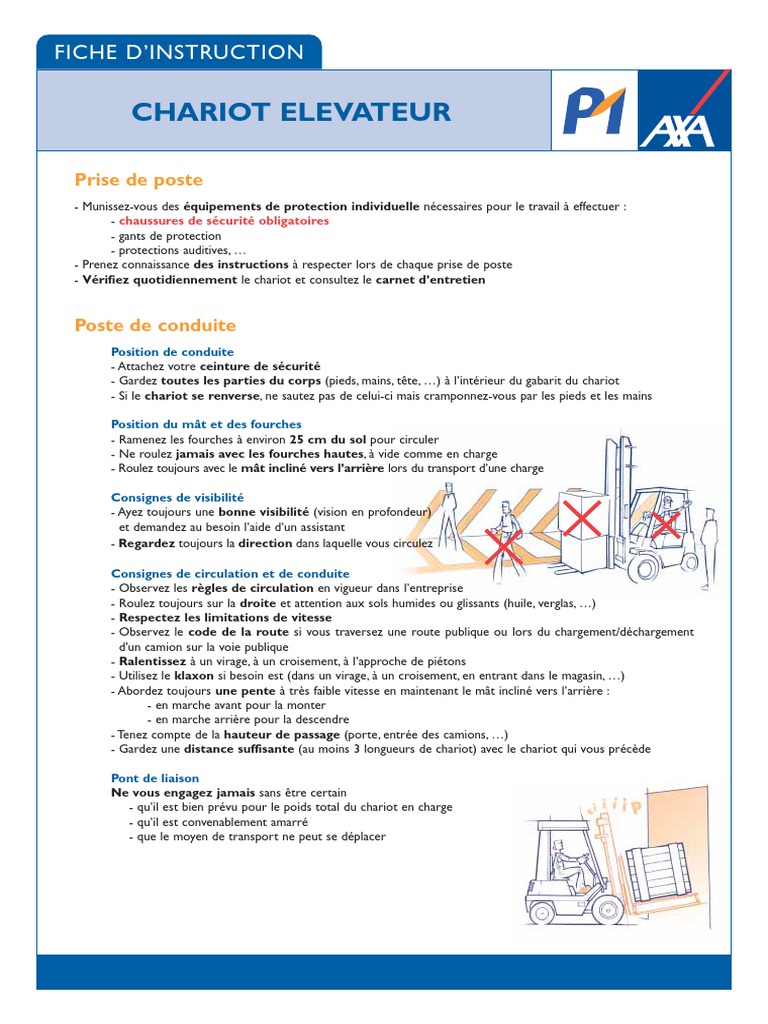 Prise de Poste Chariot Élévateur | PDF | Chariot élévateur | Transport