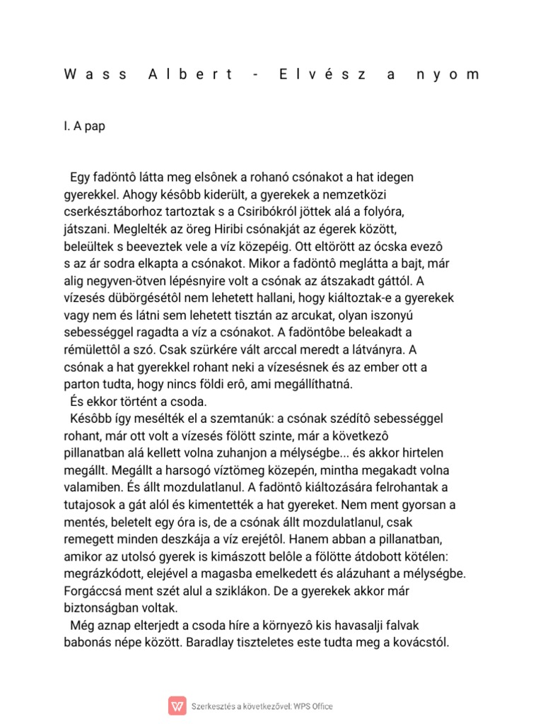 Wass Albert-Elvész A Nyom | PDF