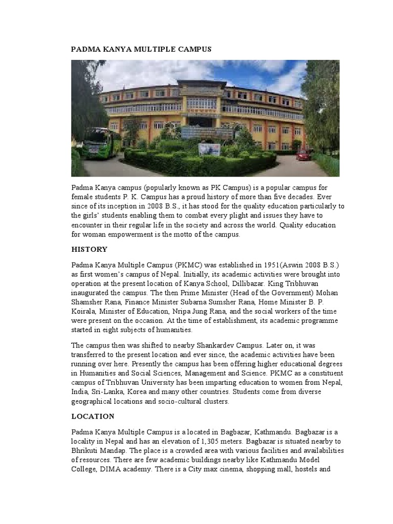 Padma Kanya Multiple Campus Overview | PDF | Libraries