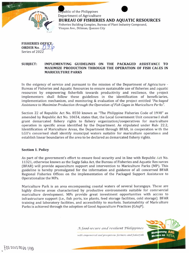 FOO 2022 036 Implementing Guidelines On The Packaged Assistance To ...