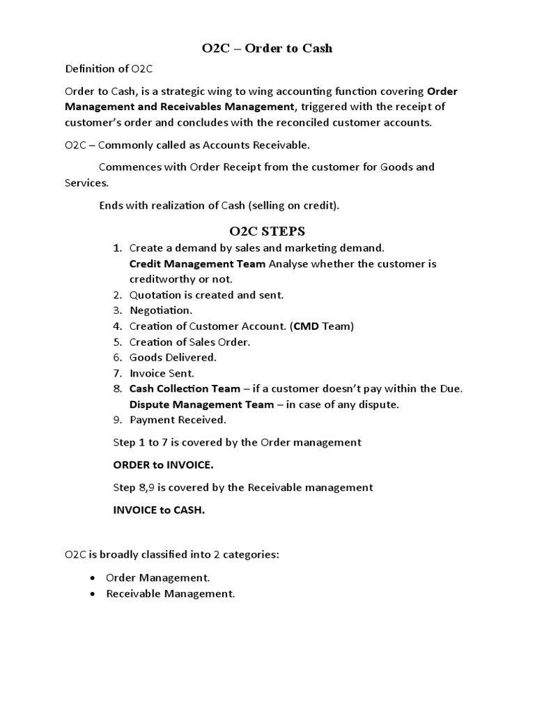 O2c 1 | PDF | Credit | Finance & Money Management