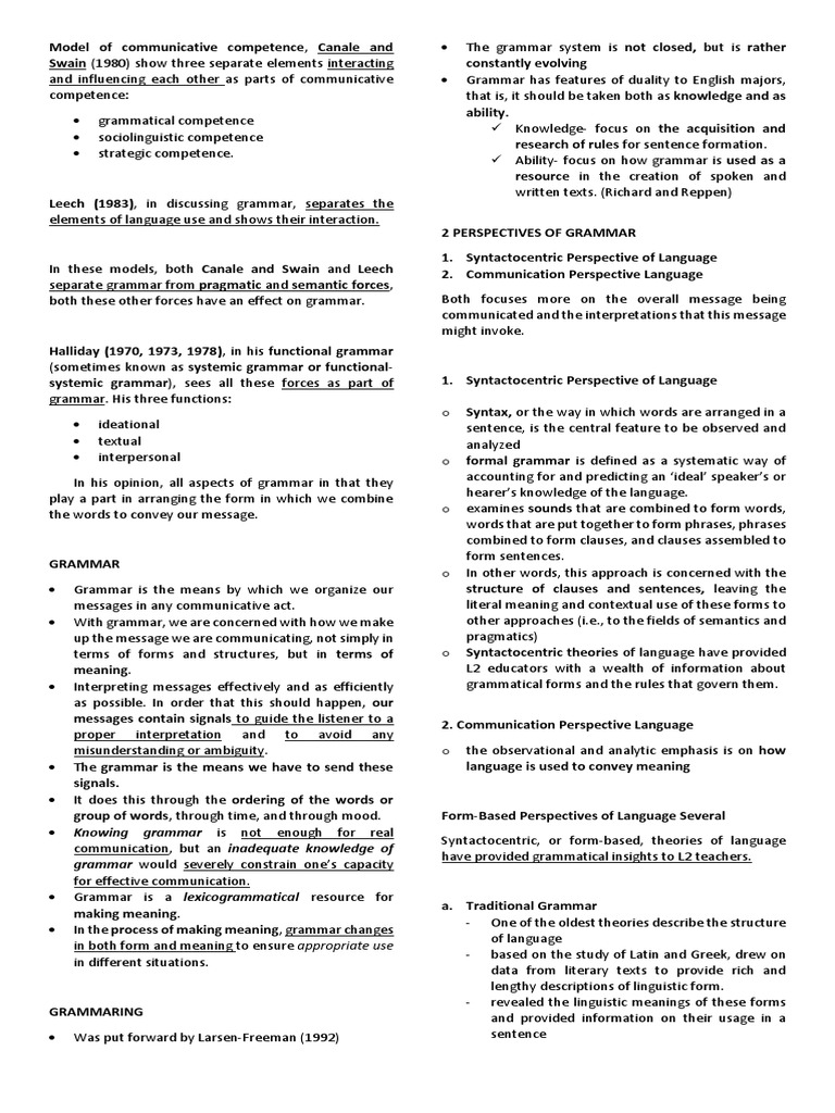 Eed 102 Midterm Reviewer | PDF | Linguistics | Grammar