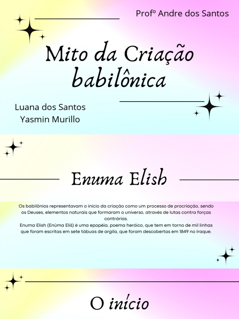 Mito Da Criação Babilônica | PDF | Mitologia comparativa | Mitologia