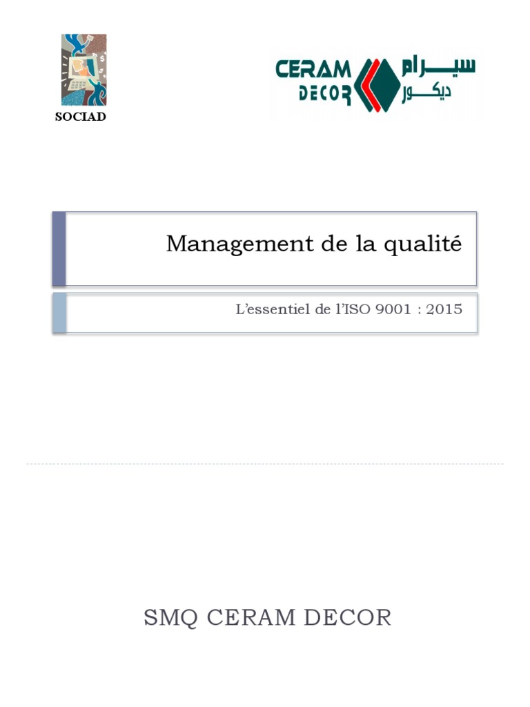 Management Qualité ISO 9001 V 2015 | PDF | Système de management de la ...