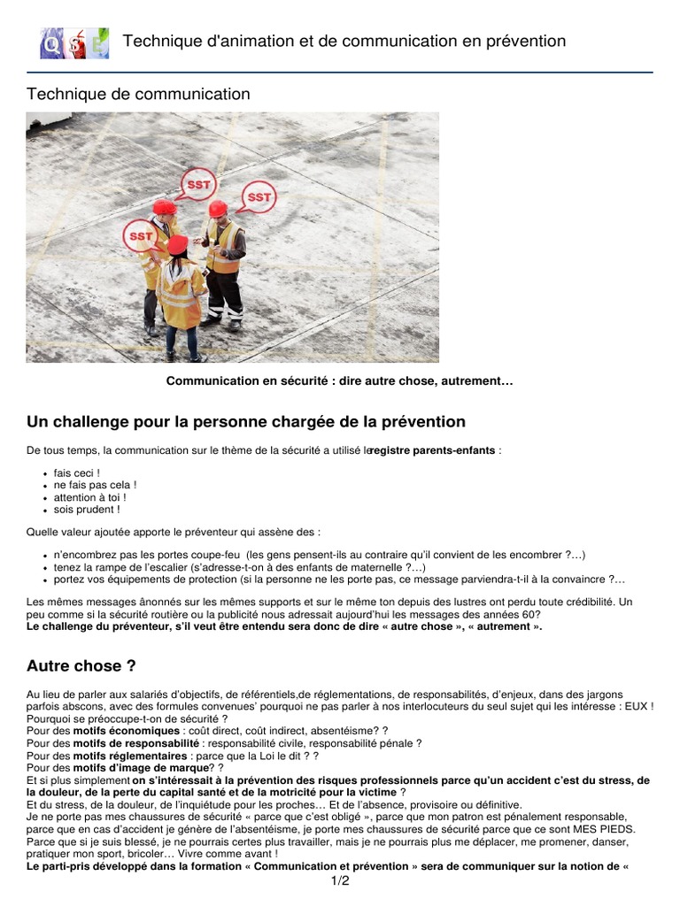 Technique de Communication | PDF | Sécurité | Prophylaxie
