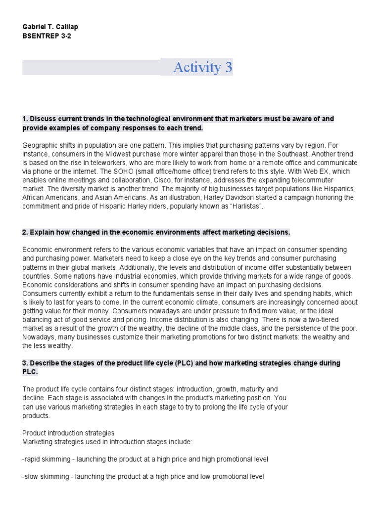 Activity # 3 (3-2 BSENTREP - Calilap) | PDF | Marketing | Competition Activity # 3 (3-2 BSENTREP - Calilap) | PDF | Marketing | Competition