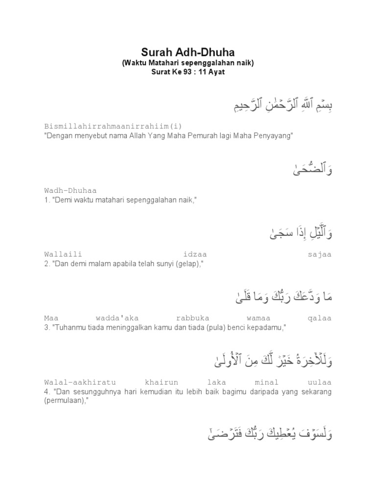 Surah Ad Dhuha | PDF