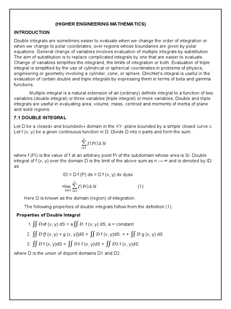 Understanding Double Integrals in Mathematics | PDF