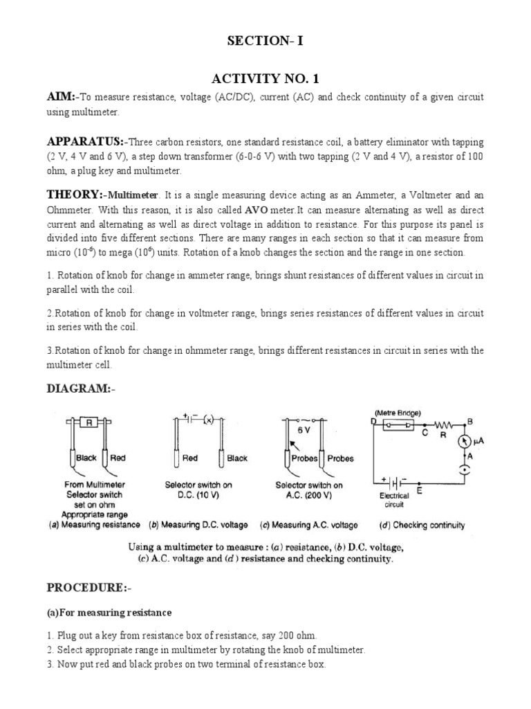 List of Experiments | PDF | Series And Parallel Circuits | Voltage