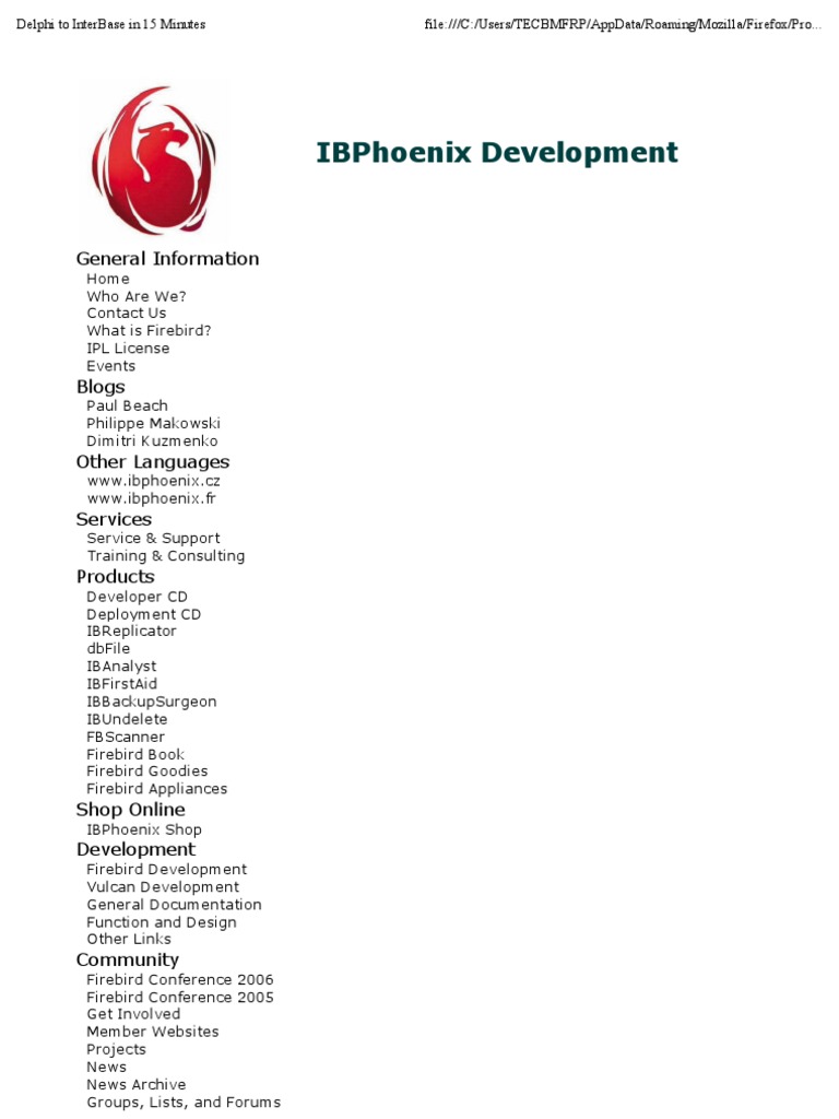 Delphi To InterBase in 15 M... | PDF | Database Index | Databases