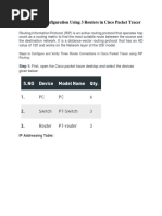 RIP Routing Configuration Using 3 Routers in Cisco Packet Tracer | PDF ...