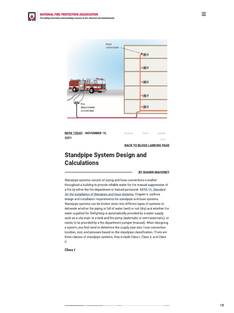 NFPA Standpipe System Design and Calculations | PDF