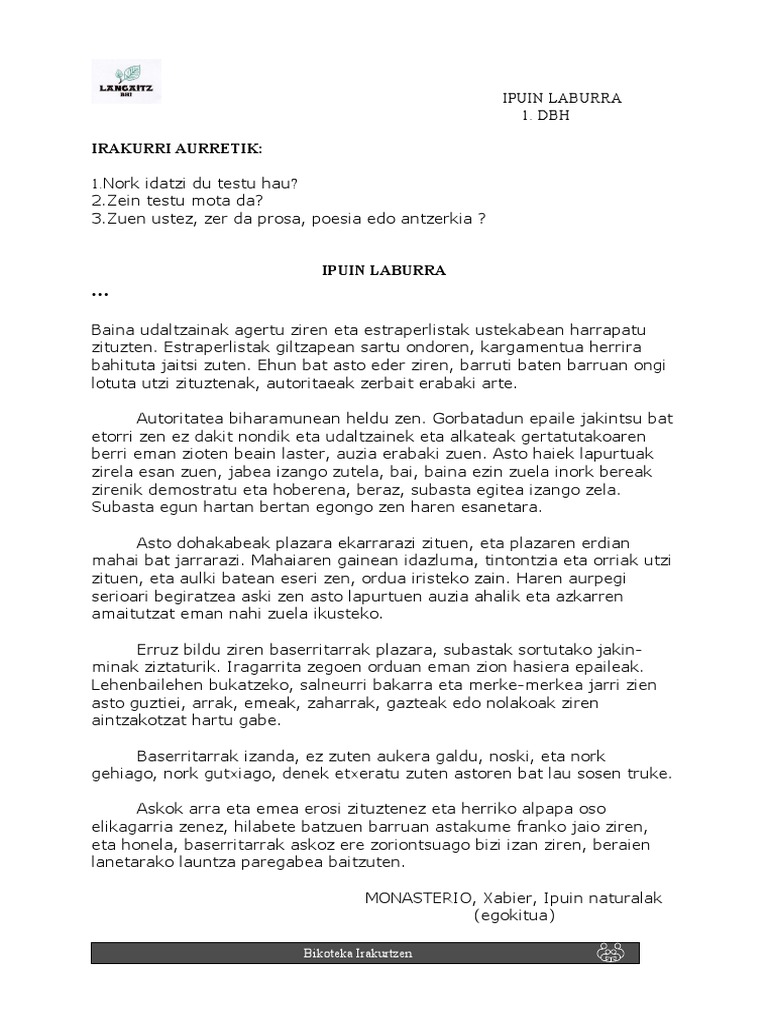 9 Ipuin Laburra | PDF