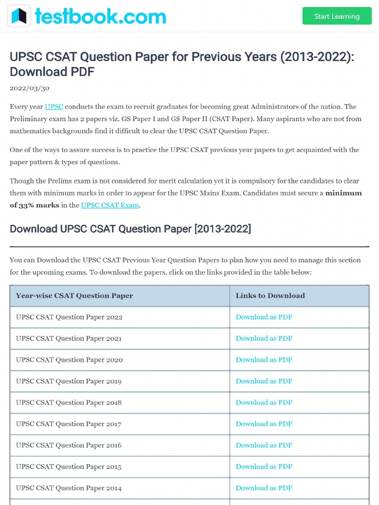 Upsc Csat Question Paper | PDF