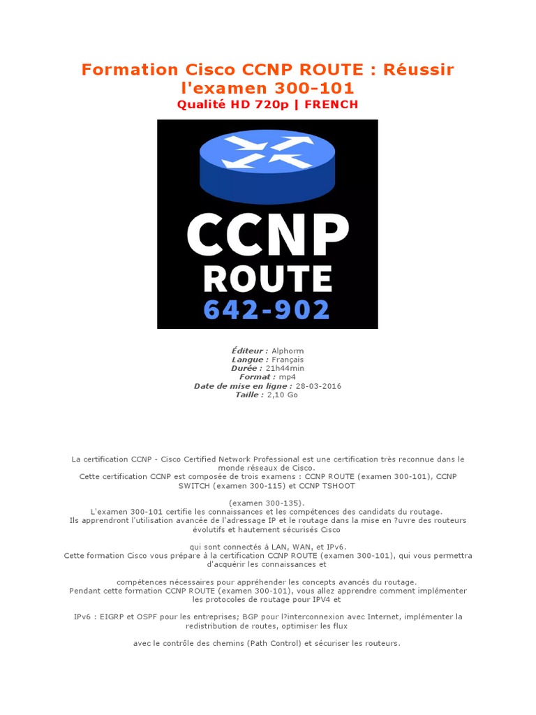 Formation CCNP ROUTE 300-101 en Français | PDF | I Pv6 | Routage