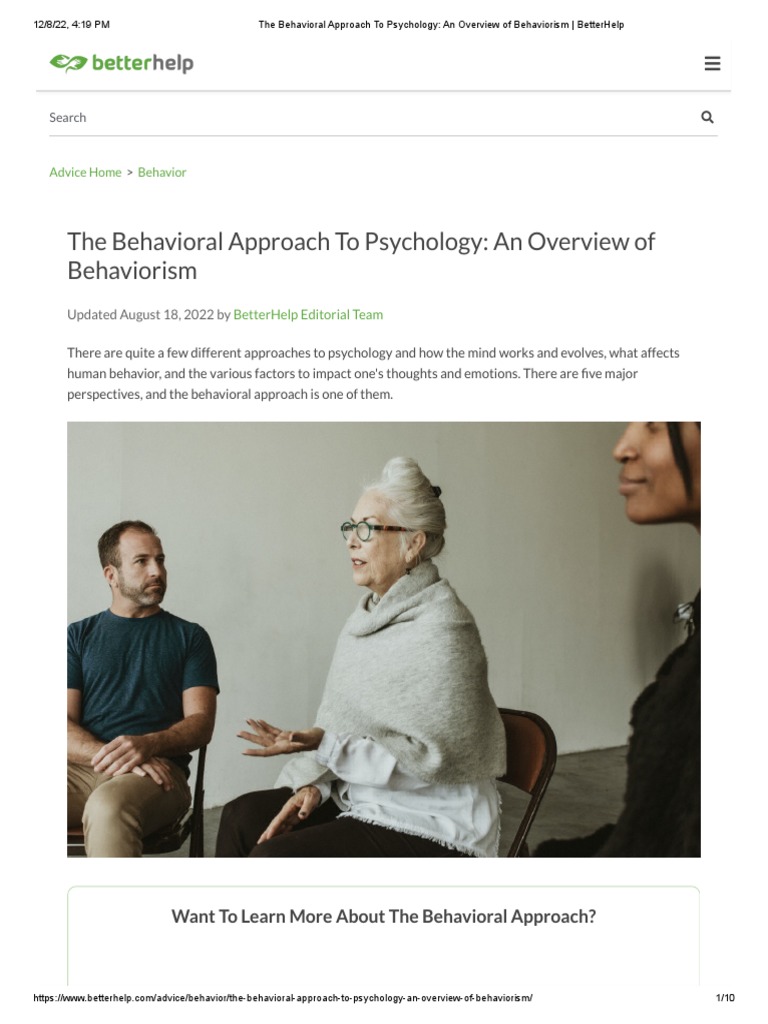 The Behavioral Approach To Psychology - An Overview of Behaviorism ...